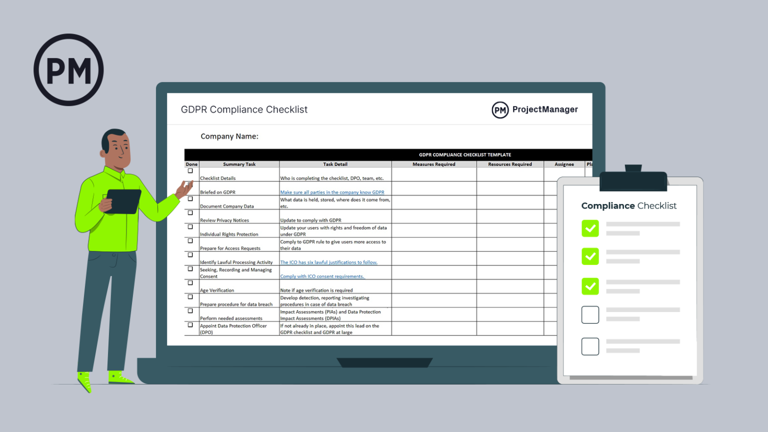 GDPR Compliance Checklist (Free Excel Download) - ProjectManager