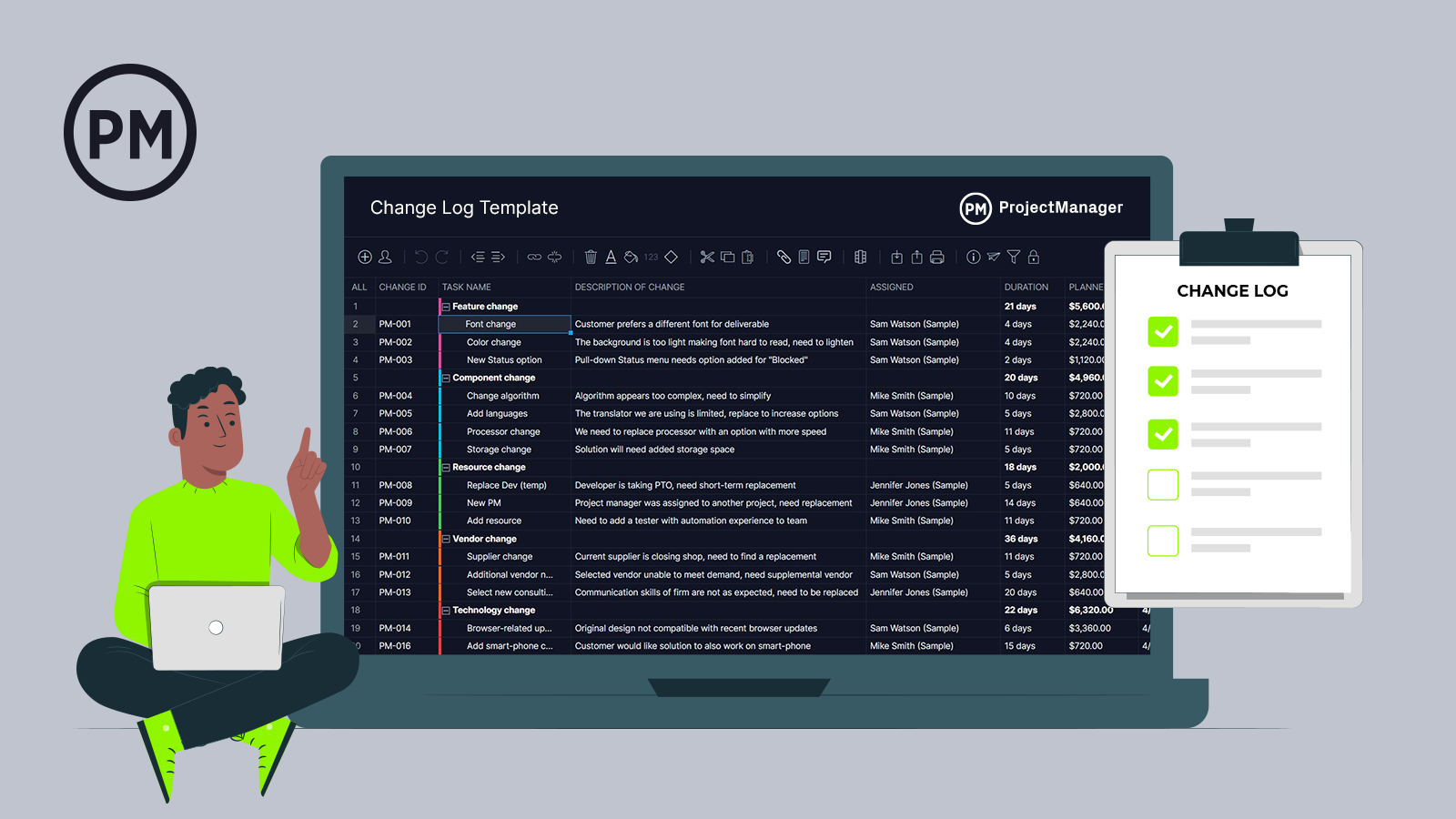 Change Log Template (Free Excel Download) - ProjectManager