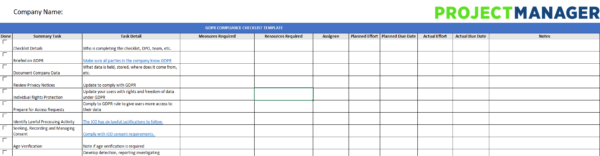 GDPR Compliance Checklist (Free Excel Download) - ProjectManager.com