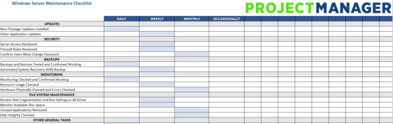 Server Maintenance Checklist ProjectManager server-maintenance-checklist-projectmanager