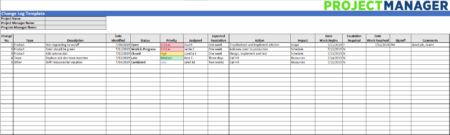 Change Log Template (Free Excel Download) - ProjectManager
