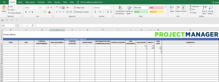 IT Risk Assessment Template Free Excel Download ProjectManager it-risk-assessment-template-free-excel-download-projectmanager