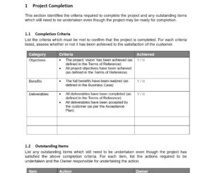 Project Closure Template for Word (Free Download)
