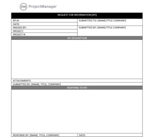 Request for Information (RFI) Template - Free Word Download