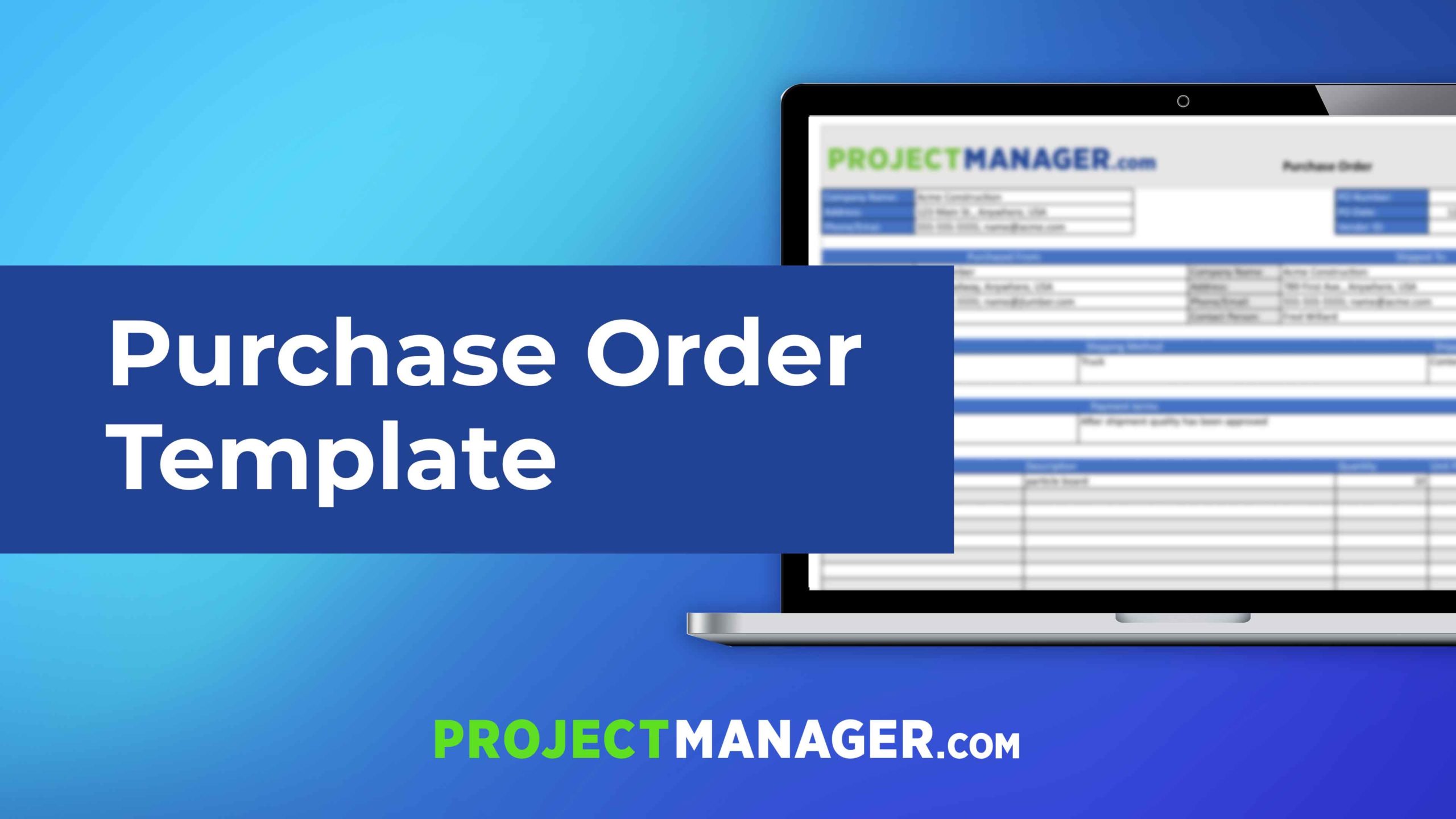 Purchase Order Template for Excel (Free Download) - ProjectManager