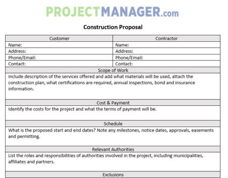 Construction Proposal Template for Word (Free Download)