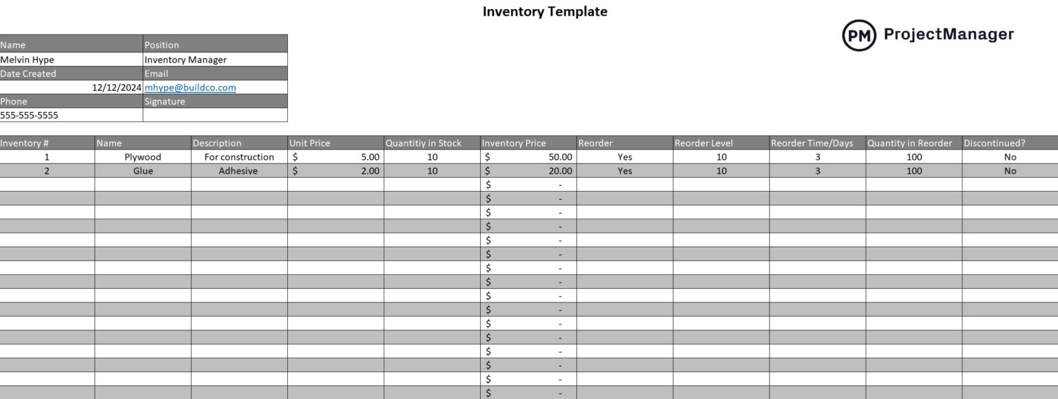 7 Free Inventory Templates: Spreadsheets, Lists & More