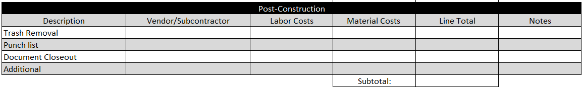 Construction Estimate Template for Excel (Free Download)