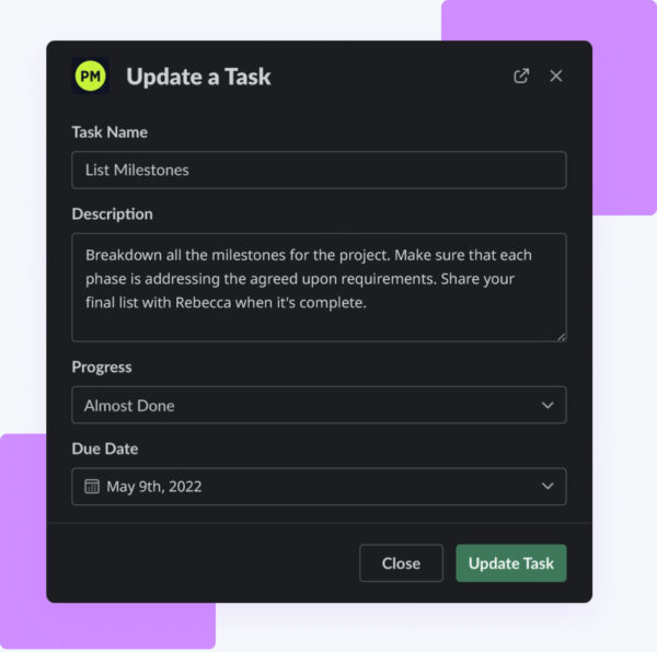 ProjectManager + Slack - ProjectManager