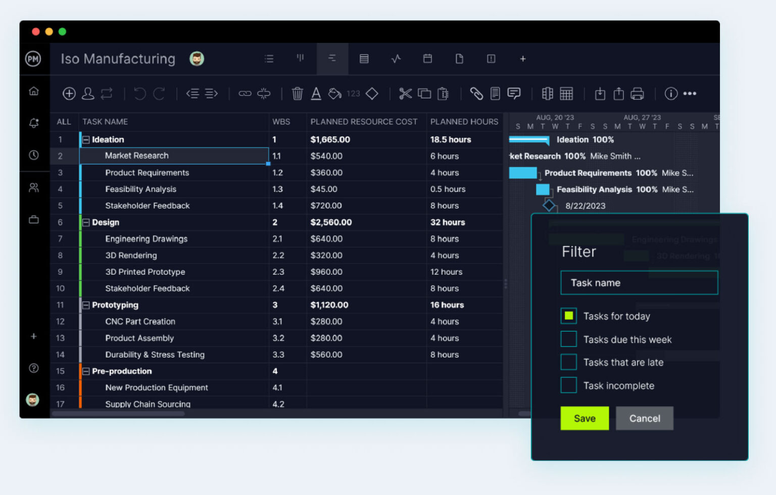 Manufacturing Project Management Software - ProjectManager