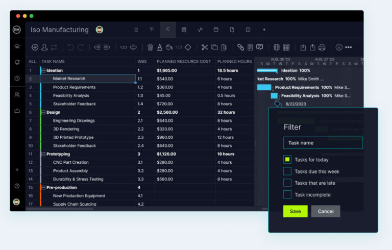 Manufacturing Project Management Software - ProjectManager