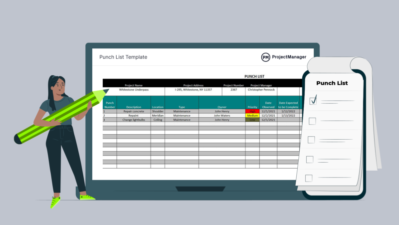 Punch List Template for Excel (Free Download) - ProjectManager
