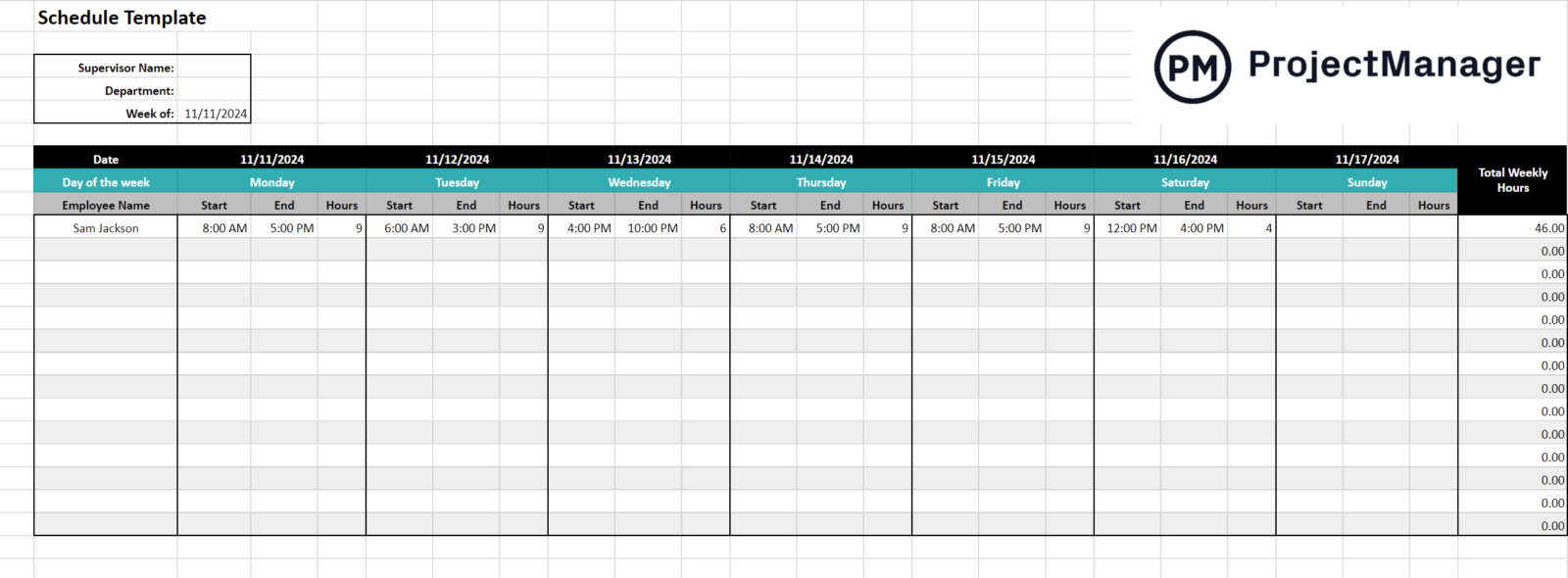 Free Google Sheets Schedule Template: Manage Schedules Online ...