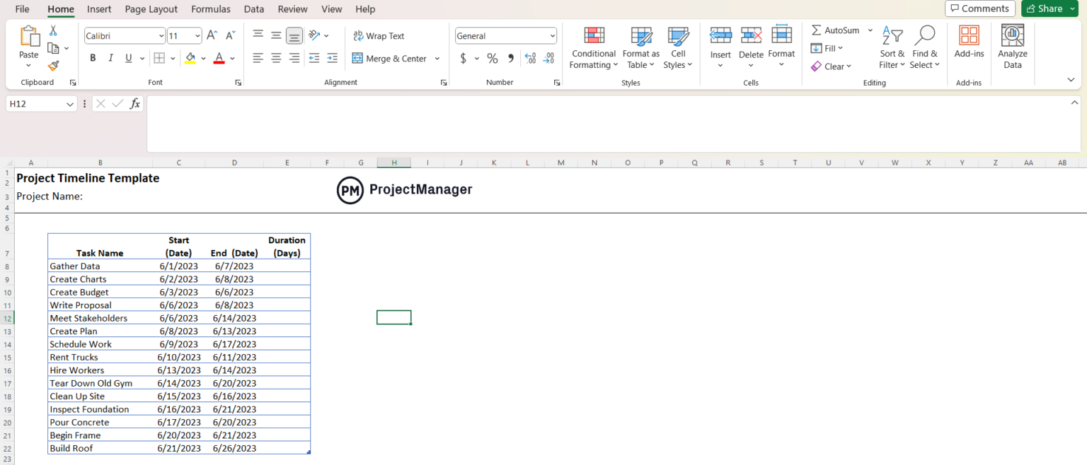 How to Create a Project Timeline in Excel (Free Template Included) - ProjectManager