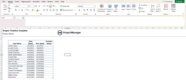 How to Create a Project Timeline in Excel (Free Template Included ...