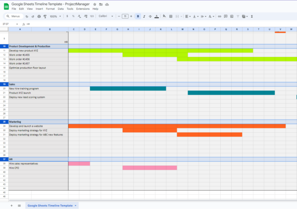 Free Google Sheets Timeline Template