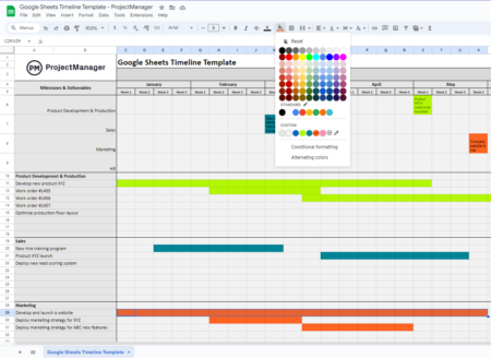 Free Google Sheets Timeline Template