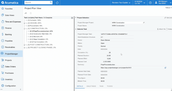 Acumatica for Project Management: Key Features and Integrations