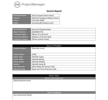 Service Report Template for Word (Free Download)