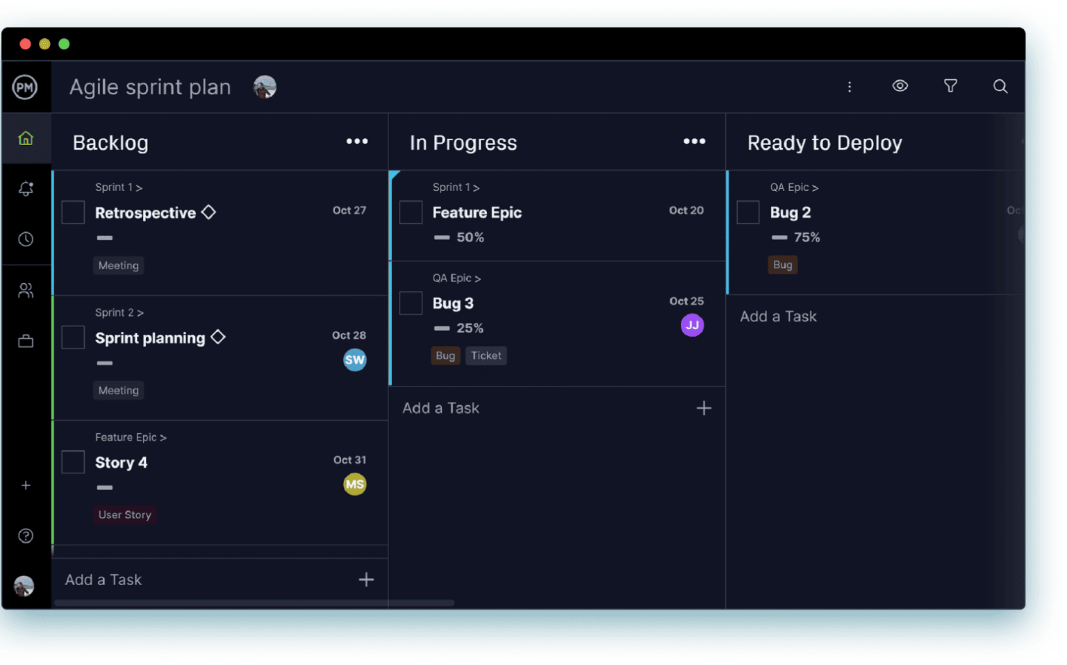 Professional services project management software - ProjectManager