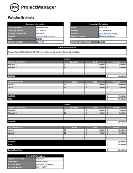 7 Free Estimate Templates for Excel