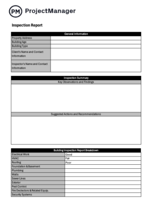 Inspection Report Template - ProjectManager