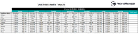 Employee Schedule Template for Excel (Free Download)