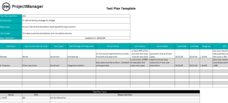 Test Plan Template - ProjectManager