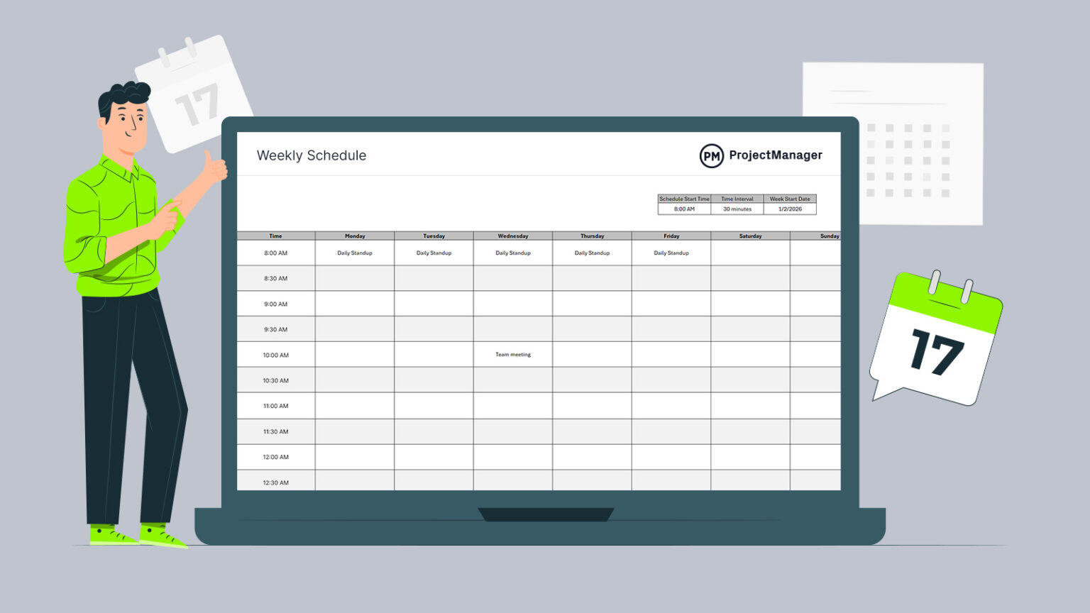 Weekly Schedule Template - ProjectManager