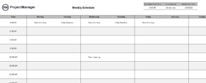 Weekly Schedule Template - ProjectManager