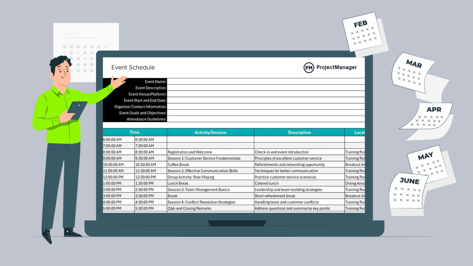 Event Schedule Template for Excel (Free Download)