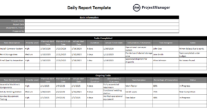 Daily Report Template for Excel (Free Download)