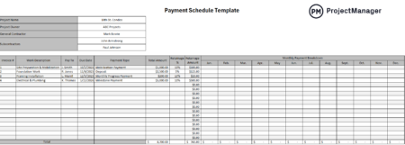 Payment Schedule Template for Excel (Free Download)