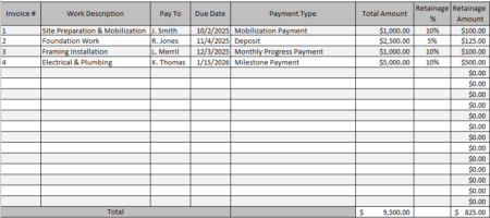 Payment Schedule Template for Excel (Free Download)