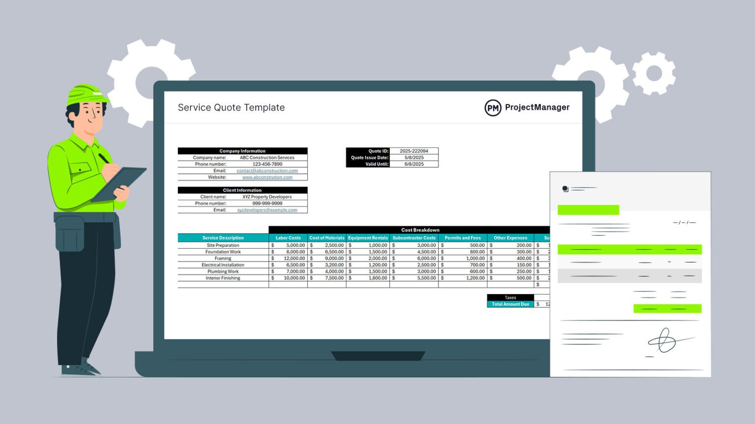 Service Quote Template for Excel (Free Download)