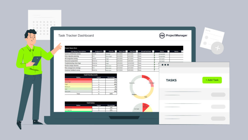 Task Tracker Dashboard Template for Excel (Free Download)
