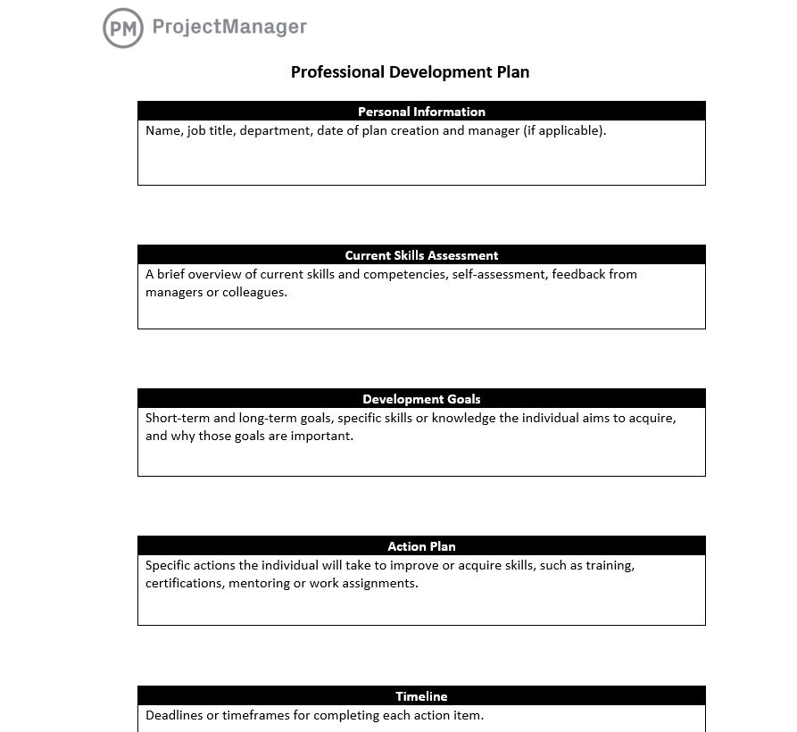 Professional Development Plan Template for Word (Free Download)