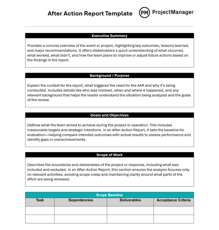 After Action Report Template for Word (Free Download)