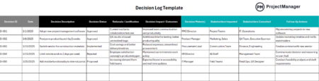 Decision Log Template for Excel (Free Download)