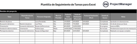Plantilla de Seguimiento de Tareas para Excel (Descarga Gratis ...