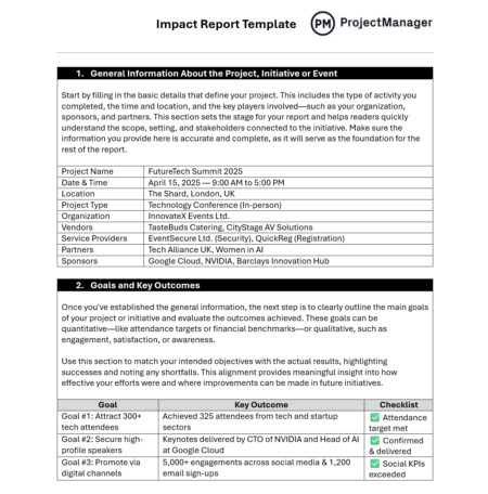 Impact Report Template for Word (Free Download)