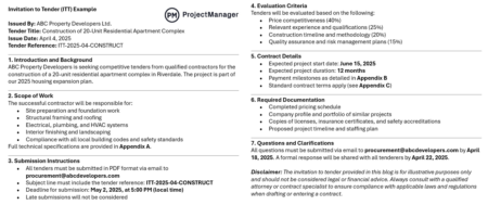 What Is an Invitation to Tender in Project Management?