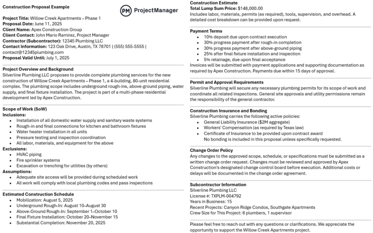 How to Write a Construction Proposal (Example & Template Included)
