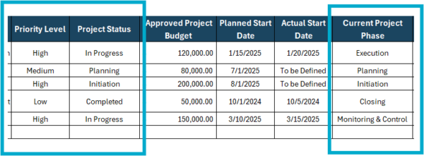 Project Portfolio Template for Excel - Free Download