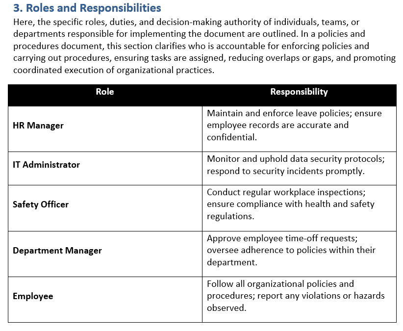 Policies and Procedures Template for Word - Free Download