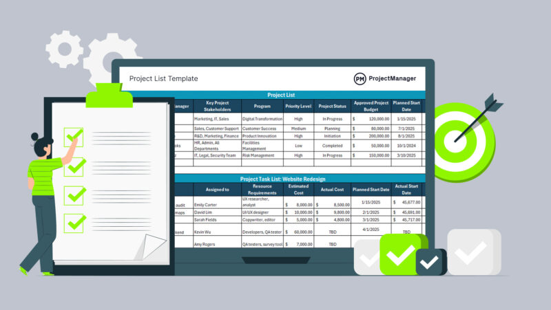 Project List Template for Excel - Free Download
