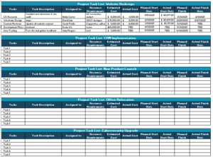 Project List Template for Excel - Free Download