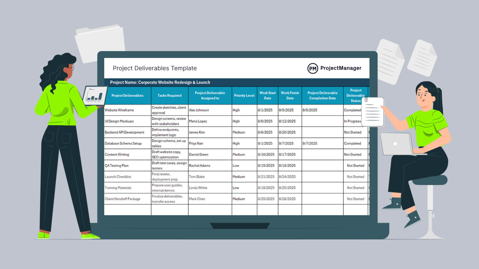 Project Deliverables Template for Excel (Free Download)