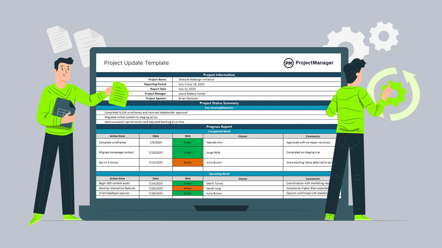 Project Update Template for Excel (Free Download)
