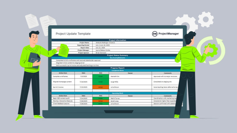 Project Update Template for Excel (Free Download)